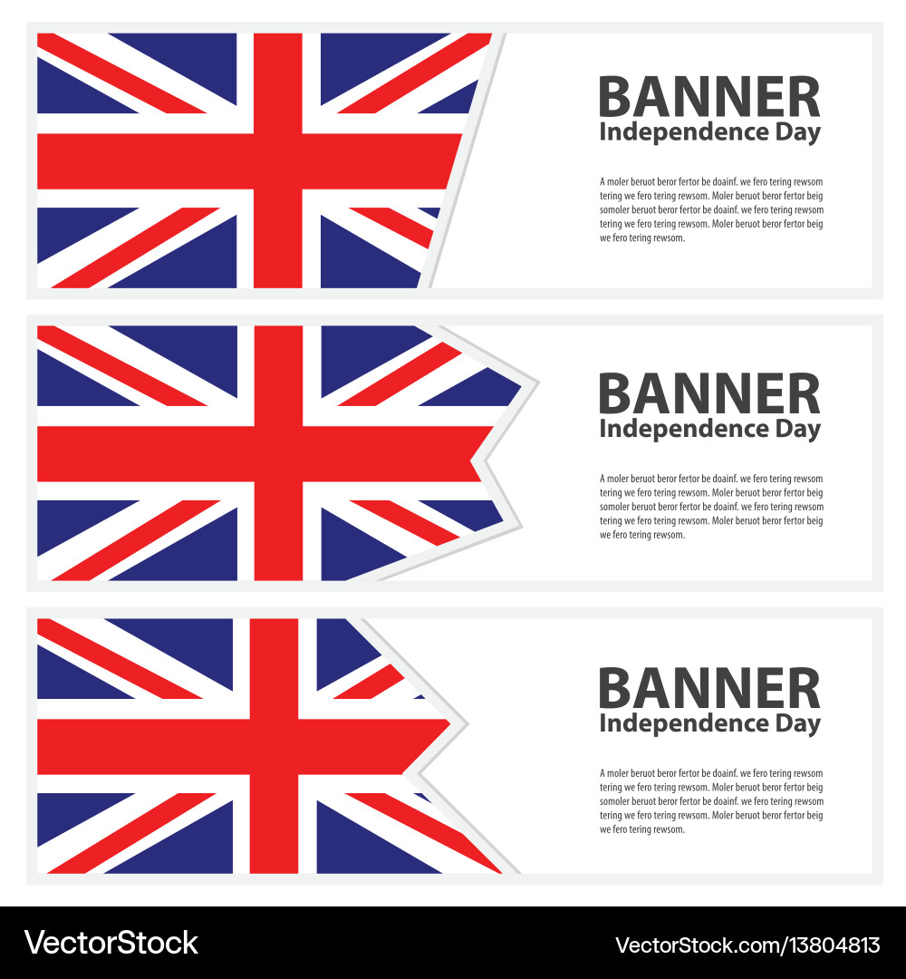 United kingdom flag banners collection Royalty Free Vector
