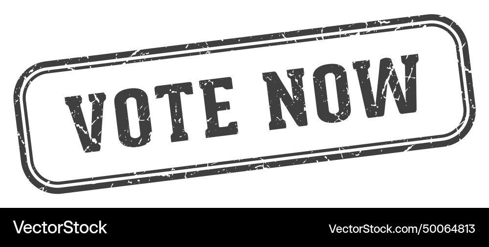 Vote now stamp rectangular Royalty Free Vector Image