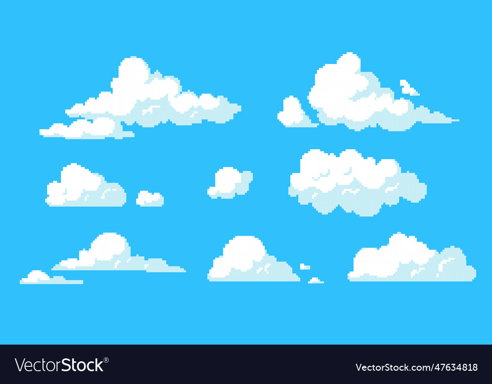 8 bit clouds in anime style Royalty Free Vector Image 8 bit clouds in anime style Royalty Free Vector Image