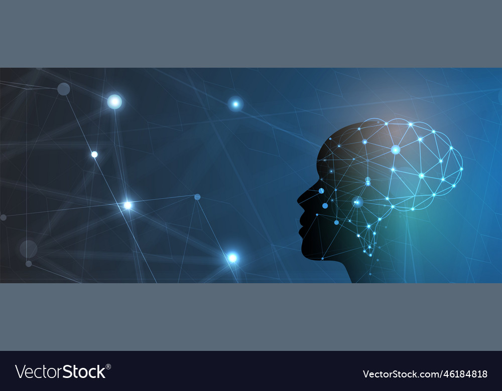 Artificial intelligence technology web background Vector Image