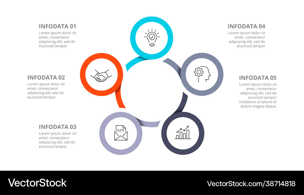 Cyclic diagram infographic with circles modern Vector Image