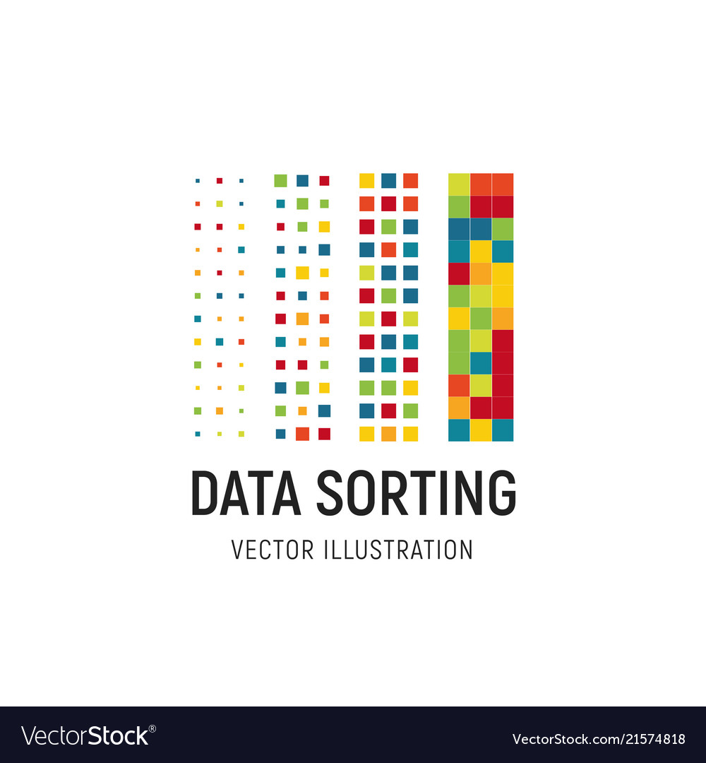 Data sorting big data base Royalty Free Vector Image