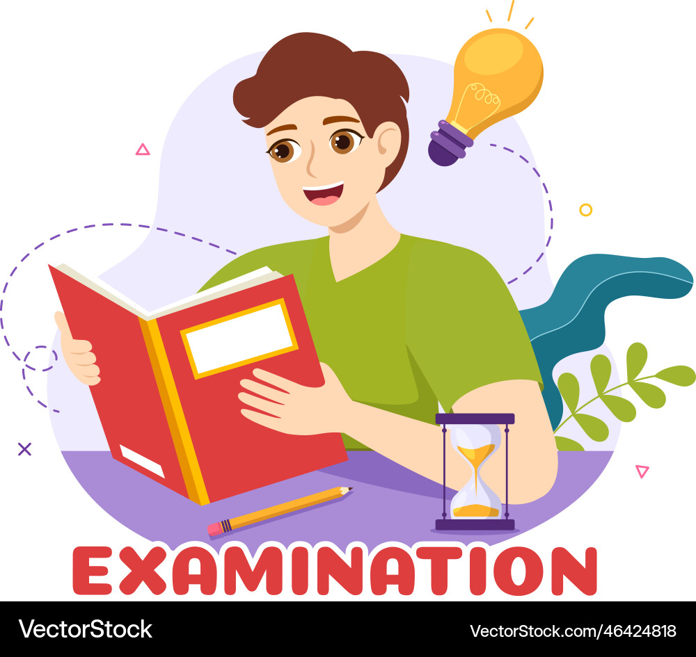 Examination paper with online exam form papers Vector Image