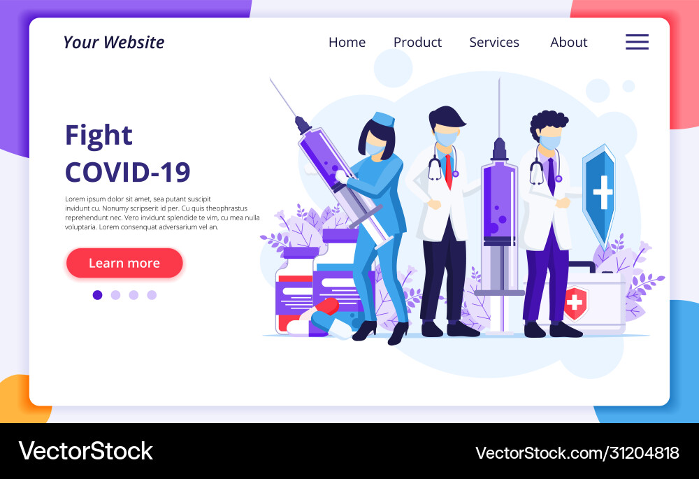 Fight virus concept doctor and nurses use Vector Image