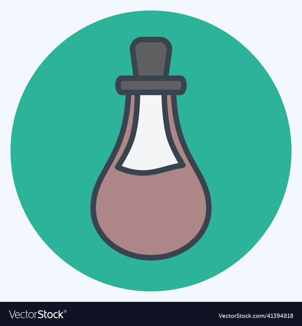 Flask icon in trendy color mate style isolated Vector Image