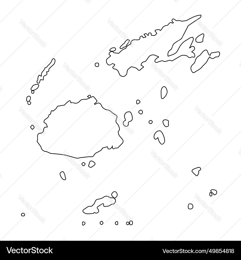 Highly detailed fiji map with borders isolated Vector Image