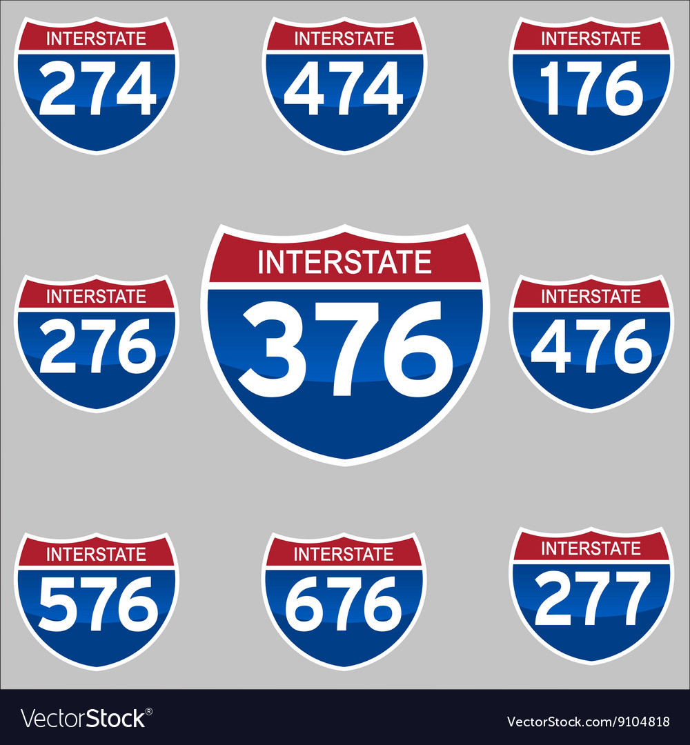 Interstate signs Royalty Free Vector Image - VectorStock