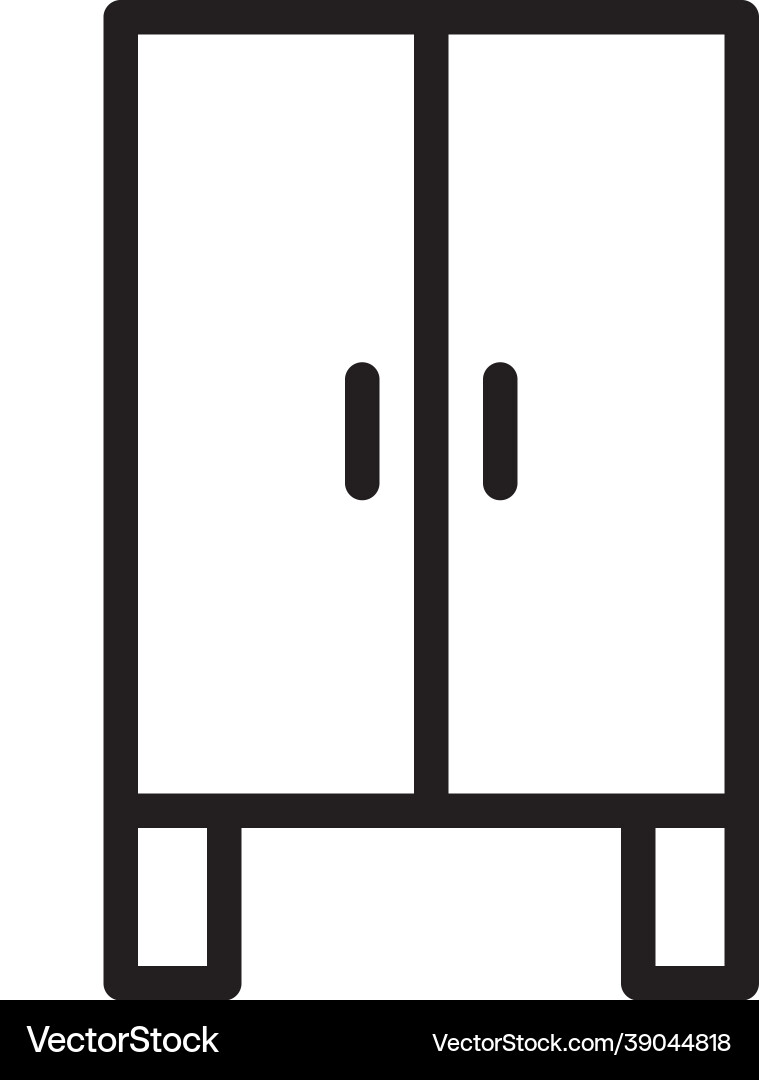 Logo wardrobe line style icon perfect Royalty Free Vector