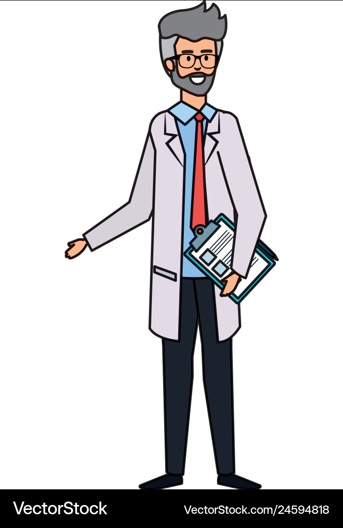 Professional doctor with checklist avatar Vector Image