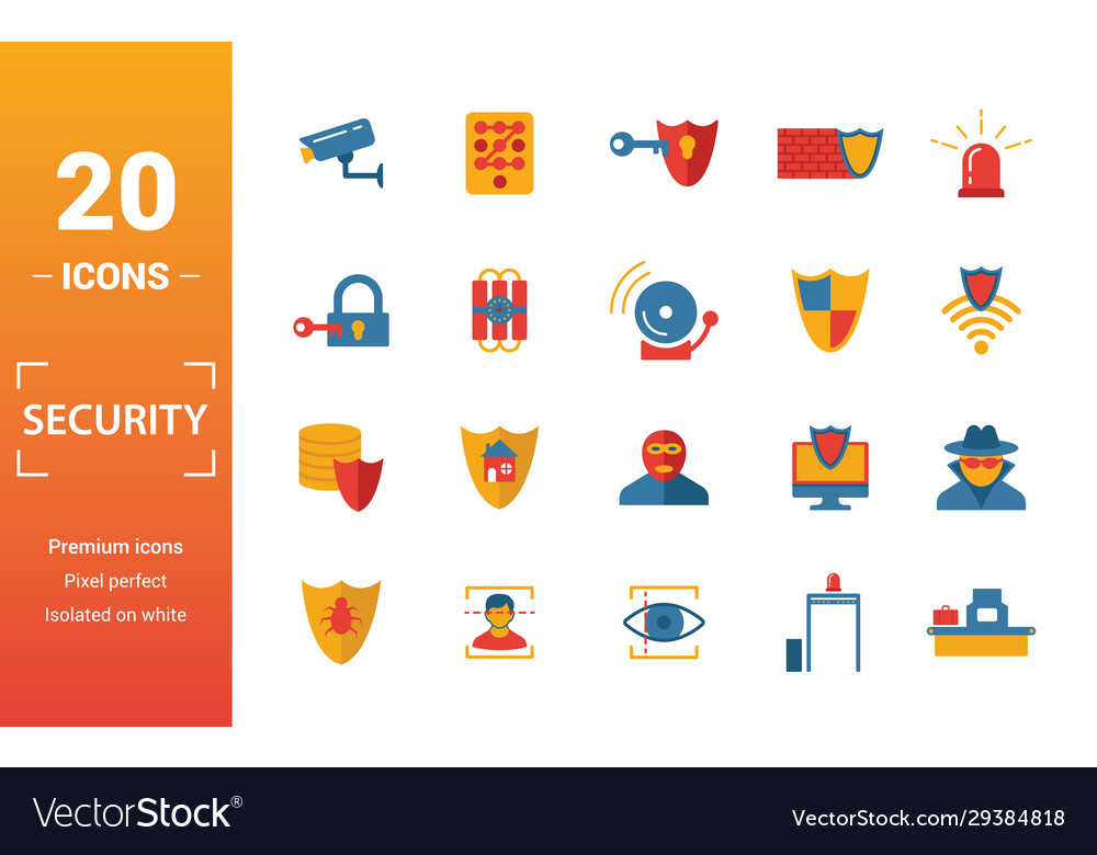 Security icon set include creative elements Vector Image
