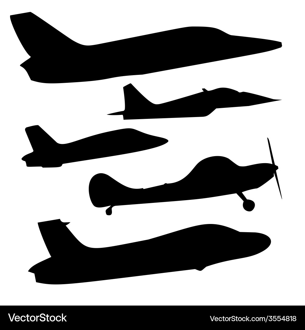 Set of different airplane icons Royalty Free Vector Image