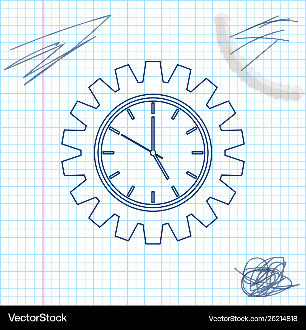 Time management line sketch icon isolated on white