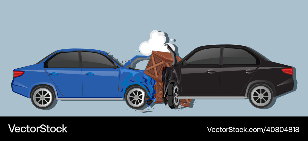 Two cars accident crashing Royalty Free Vector Image