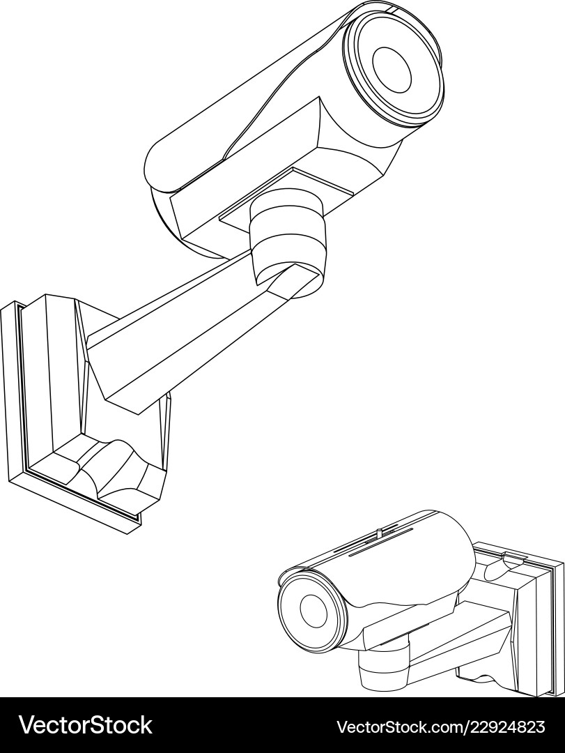 3d model of surveillance camera on a white Vector Image