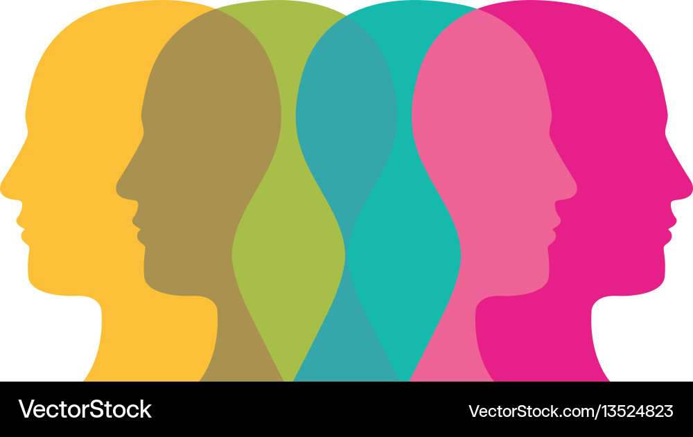 Color contour humans icon Royalty Free Vector Image