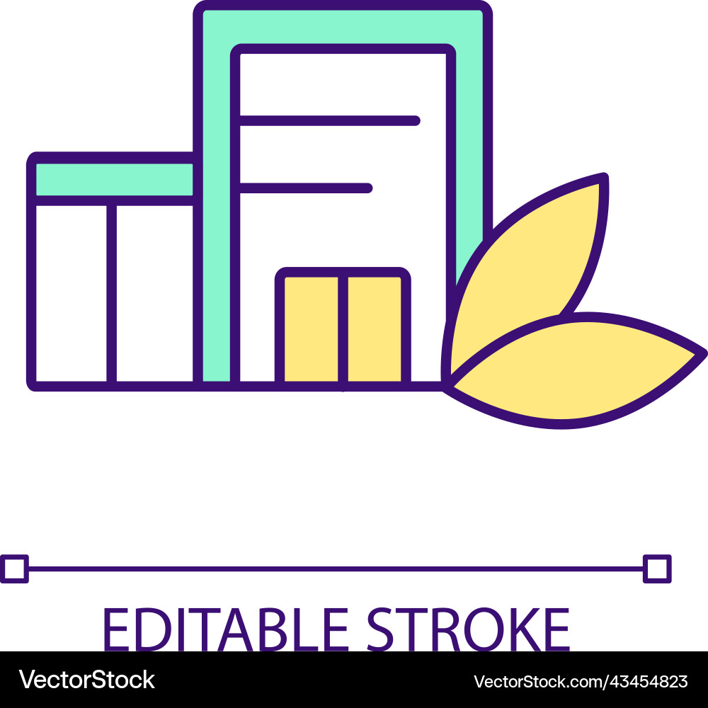 Ecological building rgb color icon Royalty Free Vector Image