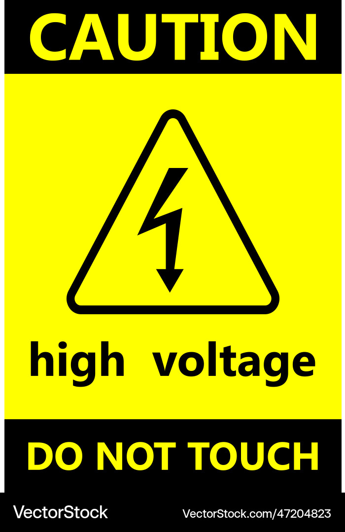 High voltage hazard signs a black icon with a Vector Image