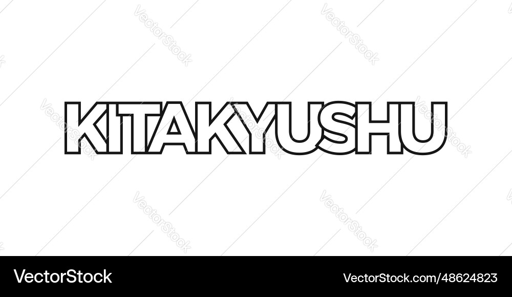 Kitakyushu in the japan emblem design Royalty Free Vector