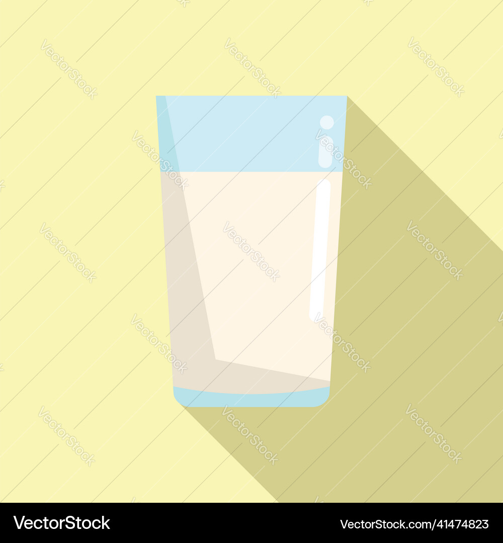 Milk glass icon flat cup drink Royalty Free Vector Image
