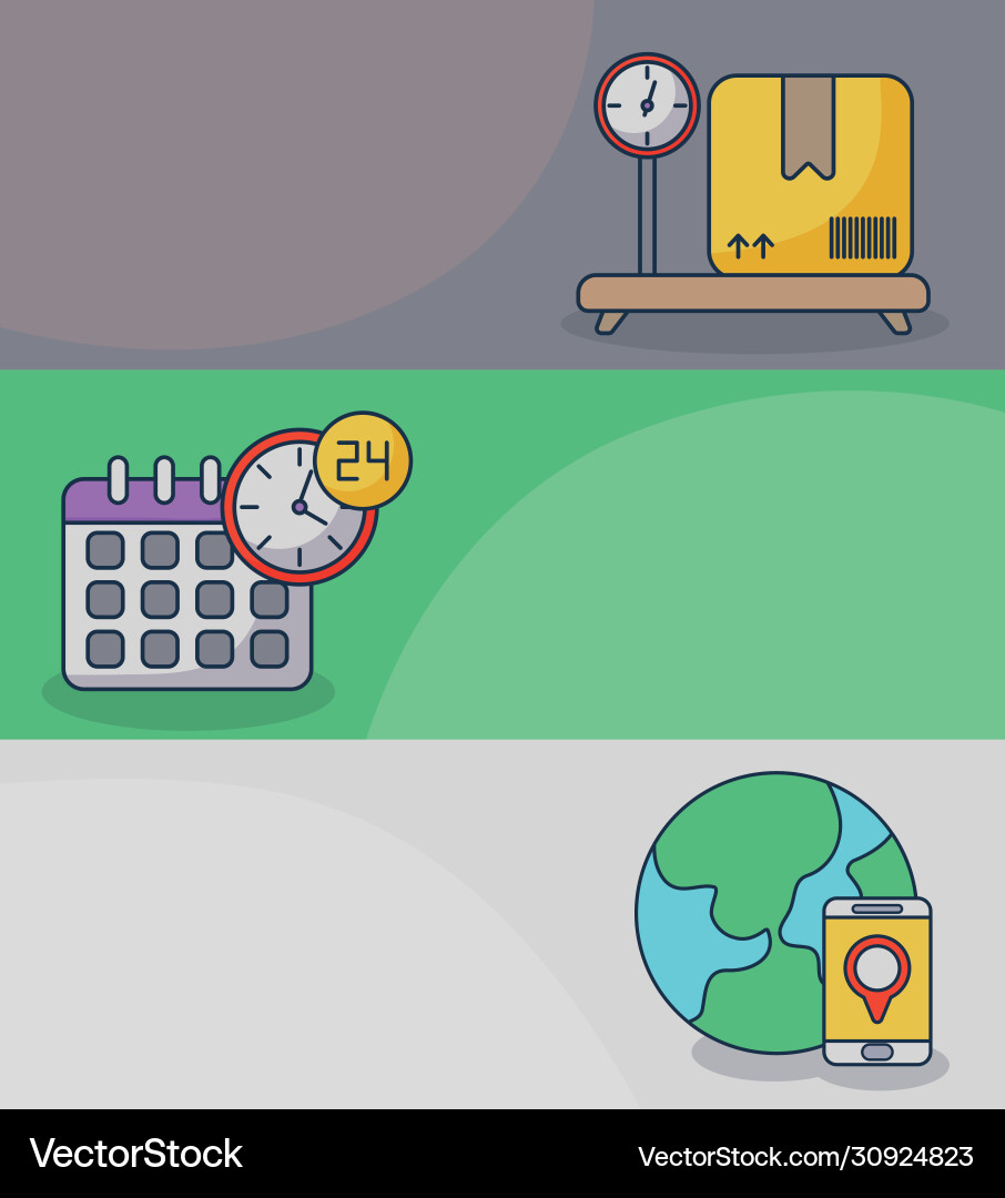 Poster mit Icons Warenlieferung Lizenzfreies Vektorbild