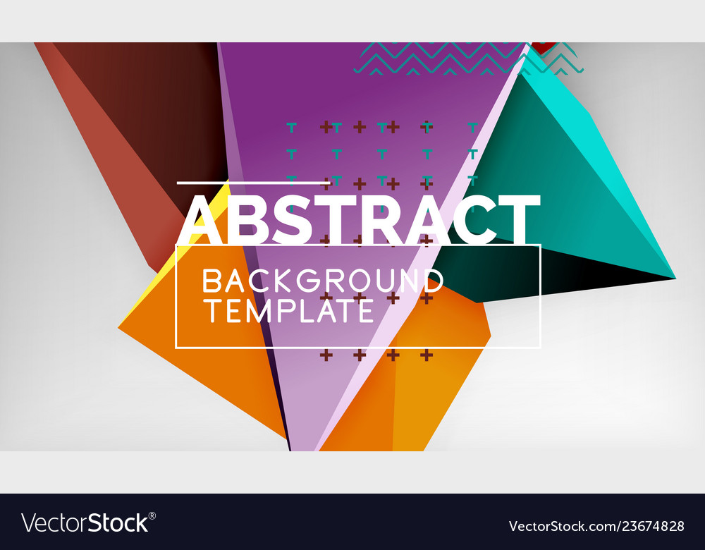 Abstract color triangles geometric background Vector Image