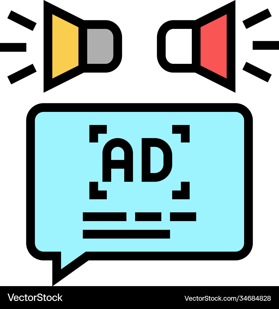 Advertisement audio promotion color icon Vector Image
