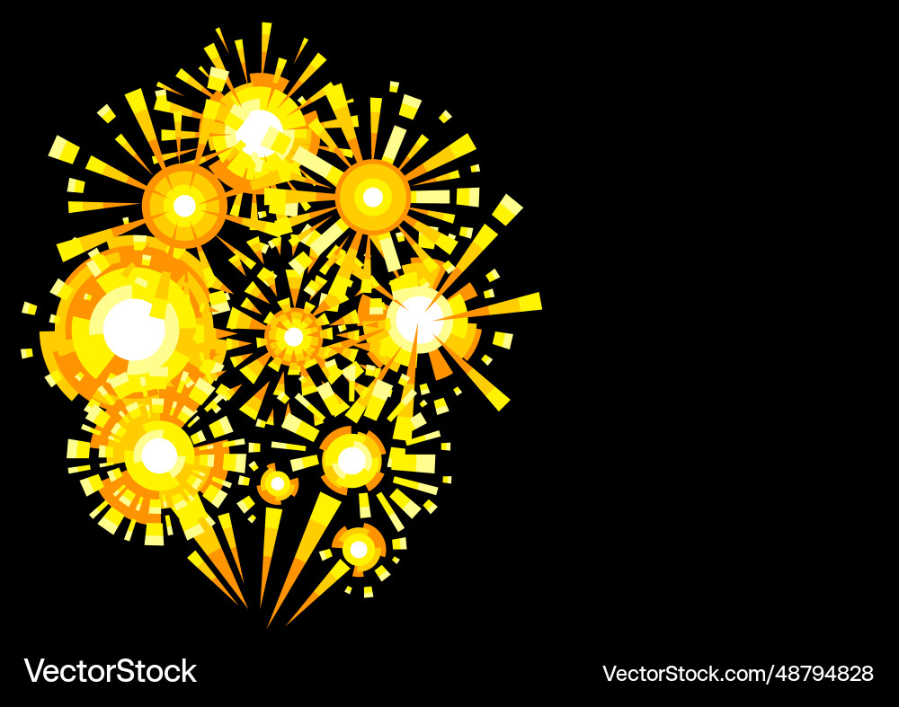Background with fireworks salute holiday design Vector Image