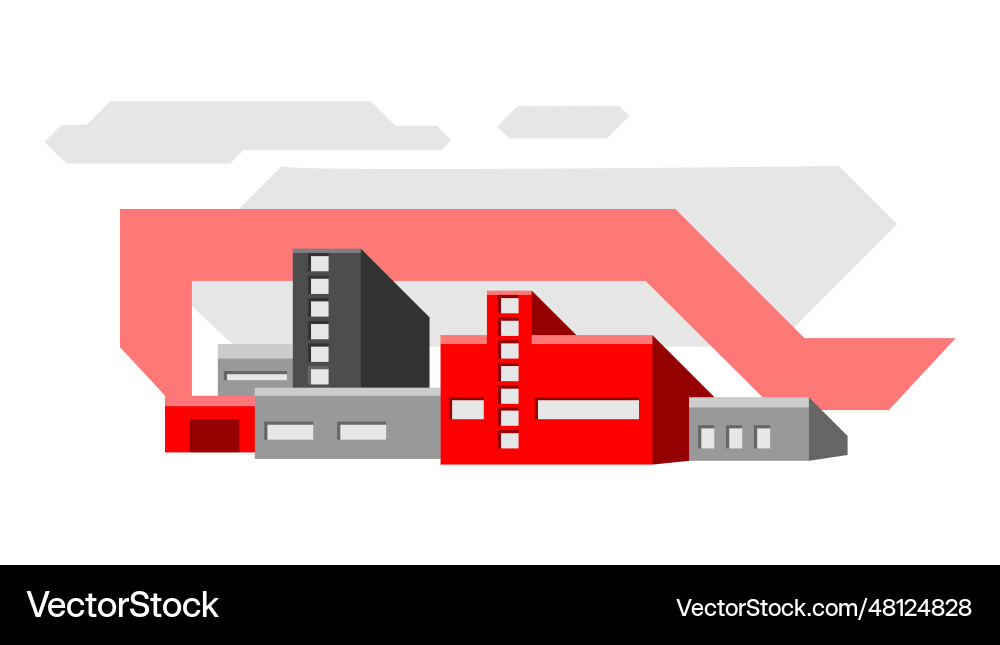 Background with industrial building urban Vector Image