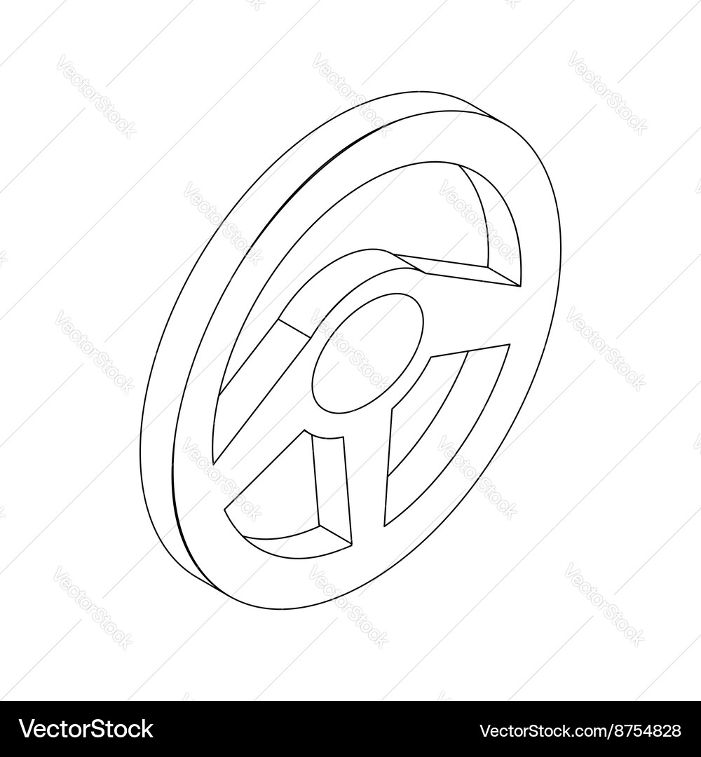 Car rudder wheel icon isometric 3d style Vector Image