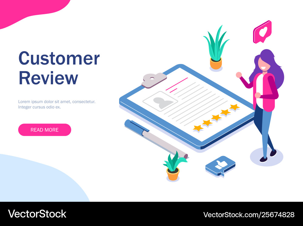 Customer review hr manager evaluates resumes Vector Image