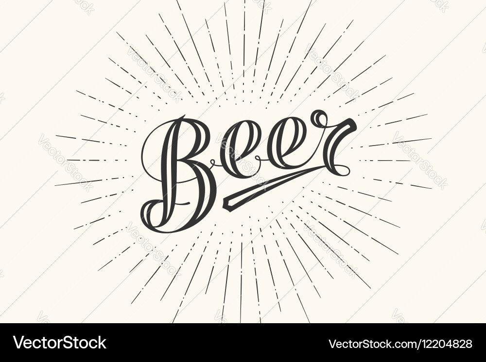 Hand drawn lettering Beer on chalkboard background