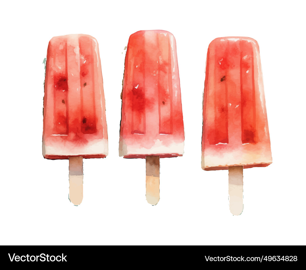 Hand drawn watercolor popsicles clipart Royalty Free Vector