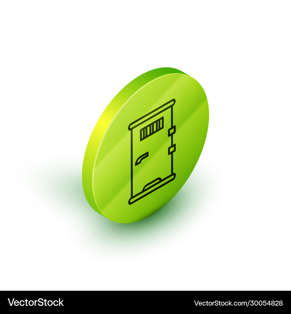 Isometric line prison cell door with grill window Vector Image