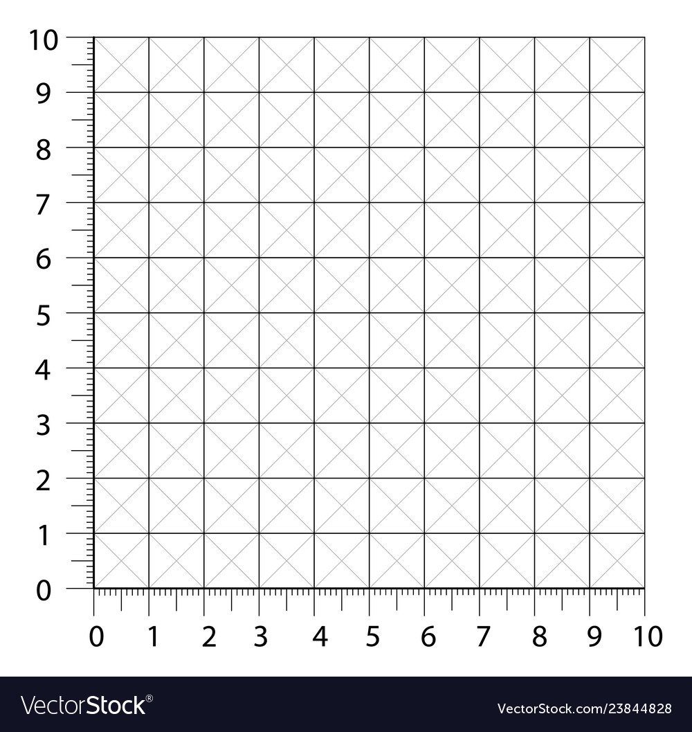 Measured grid graph plotting corner ruler Vector Image
