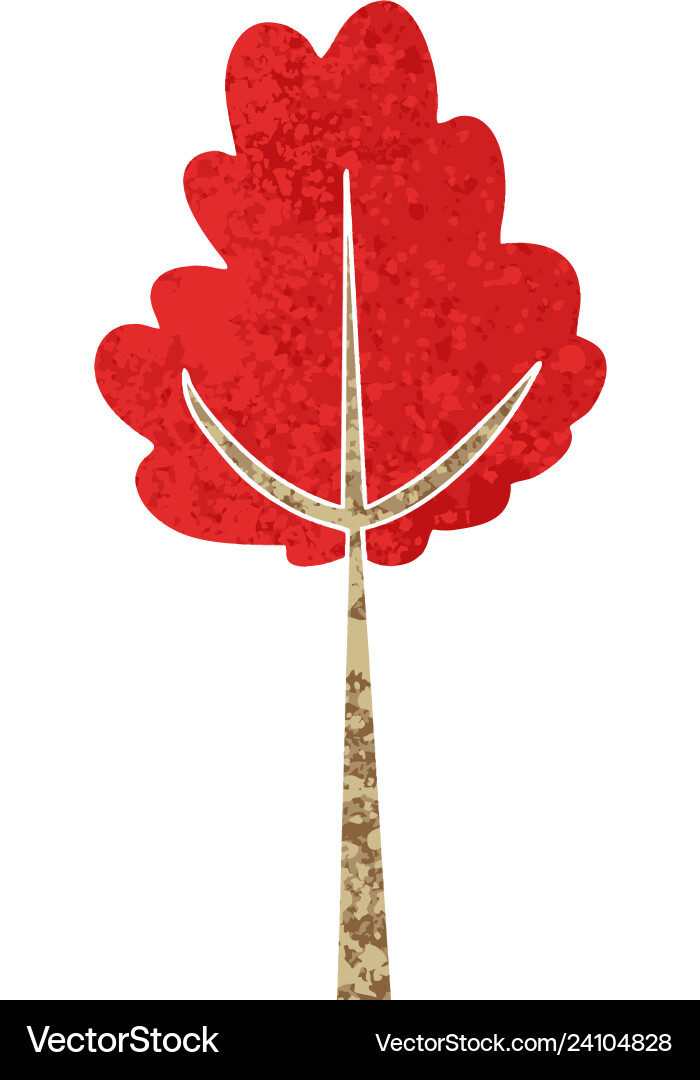 Quirky retro style cartoon tree in fall Royalty Free Vector