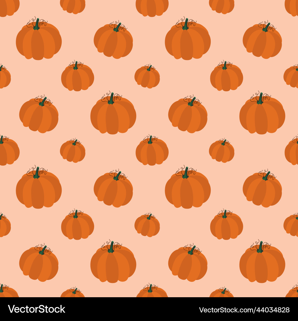 Seamless pattern of autumn pumpkins Royalty Free Vector