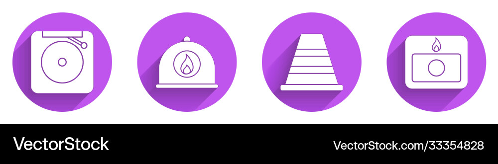 Set ringing alarm bell firefighter helmet Vector Image