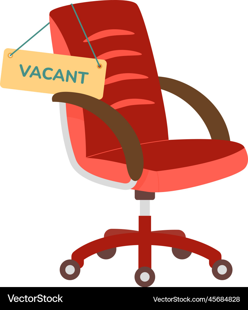 Vacant work seat icon red computer chair hiring Vector Image