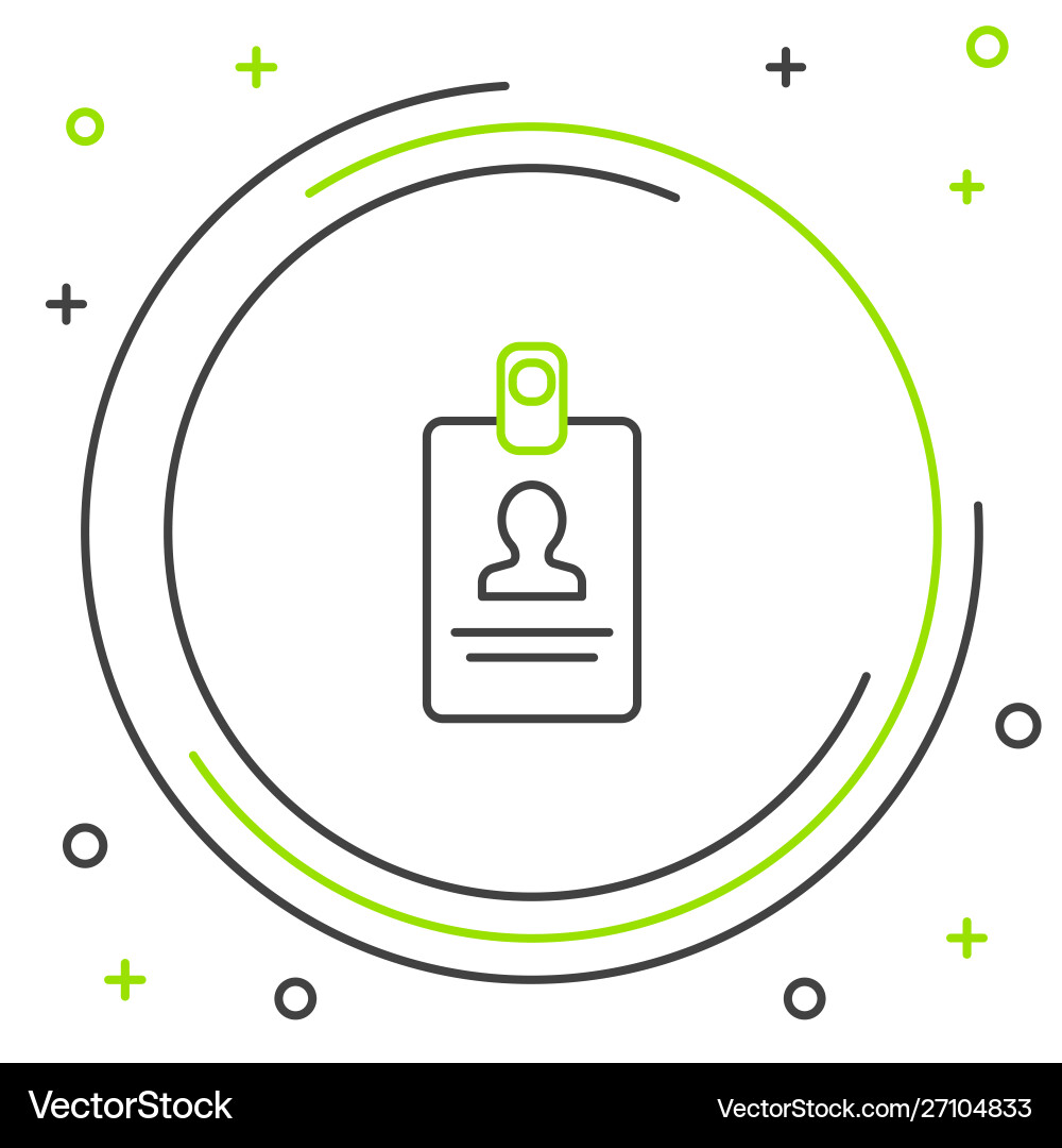 Black and green line identification badge icon Vector Image
