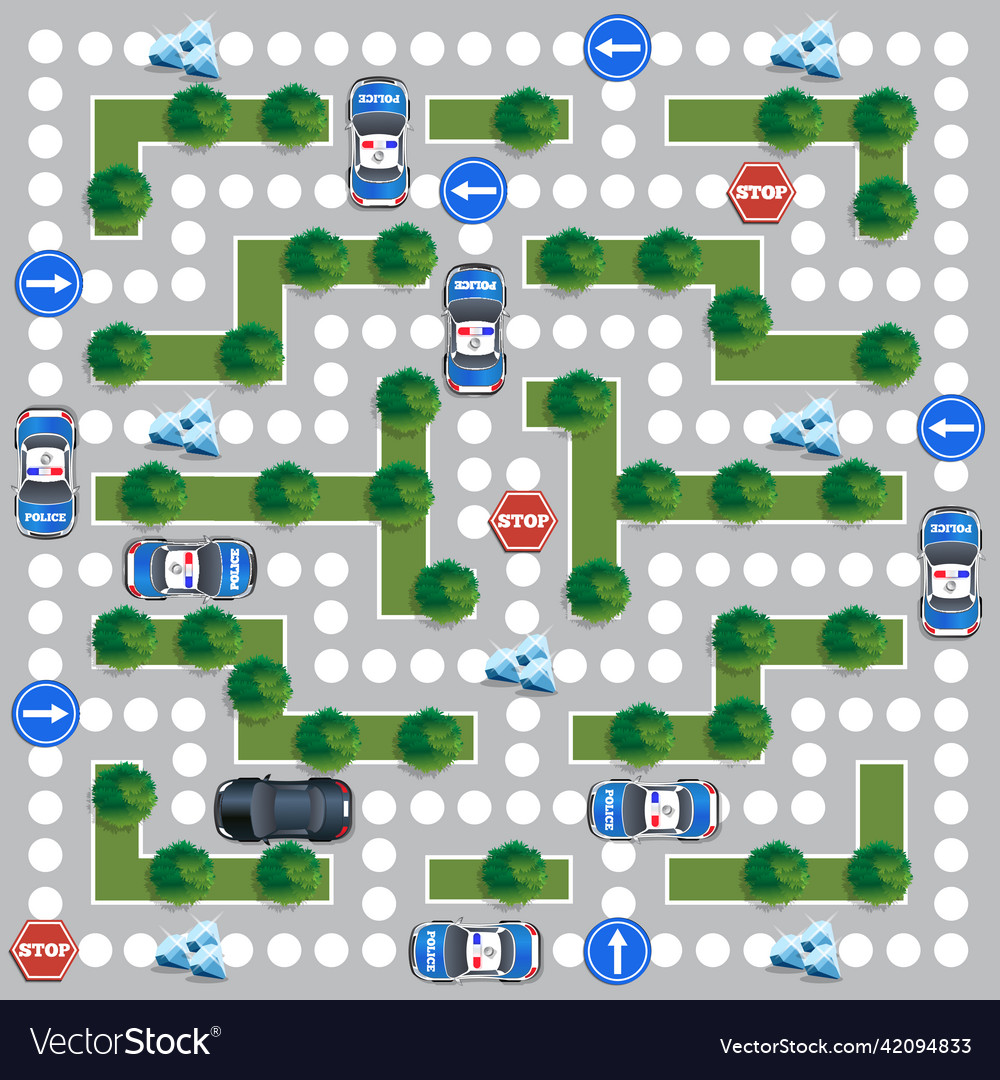 Board game about the police pursuit Royalty Free Vector