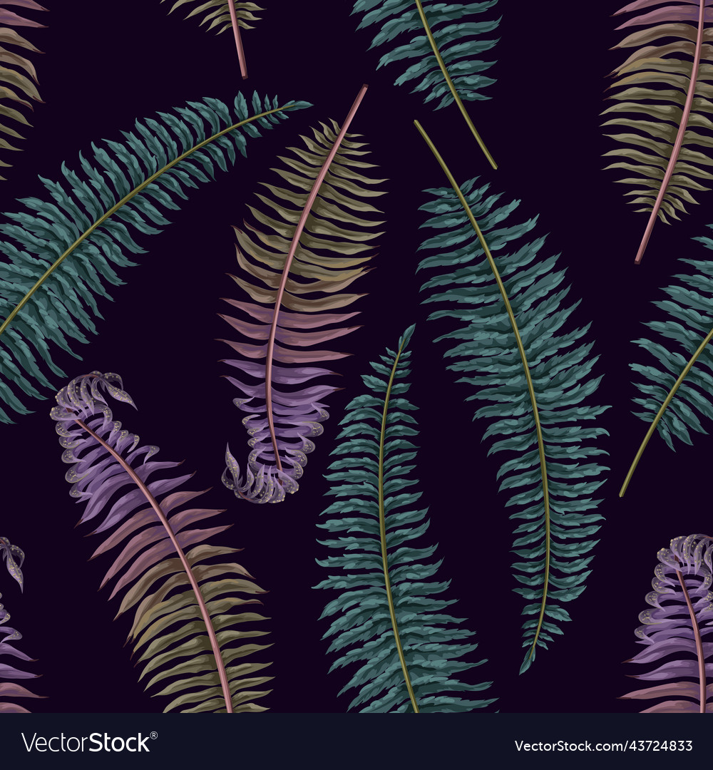 Botanical seamless pattern with ferns Royalty Free Vector