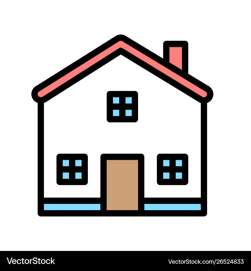 Building editable stroke icon house in filled Vector Image