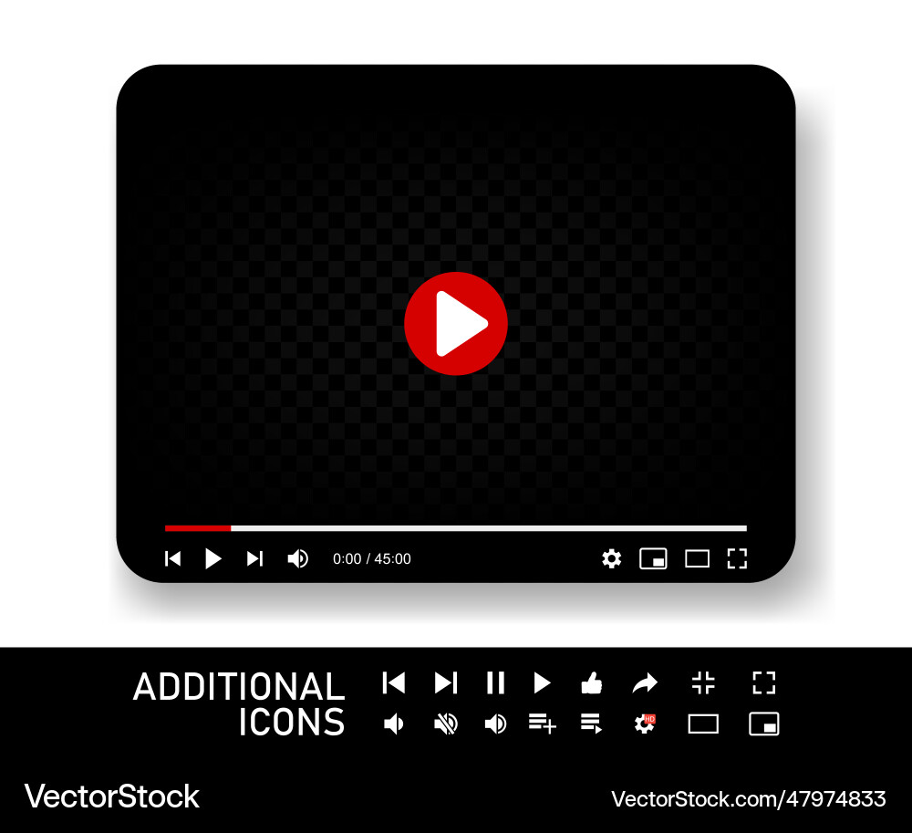 Cartoon video player templatemodern video Vector Image