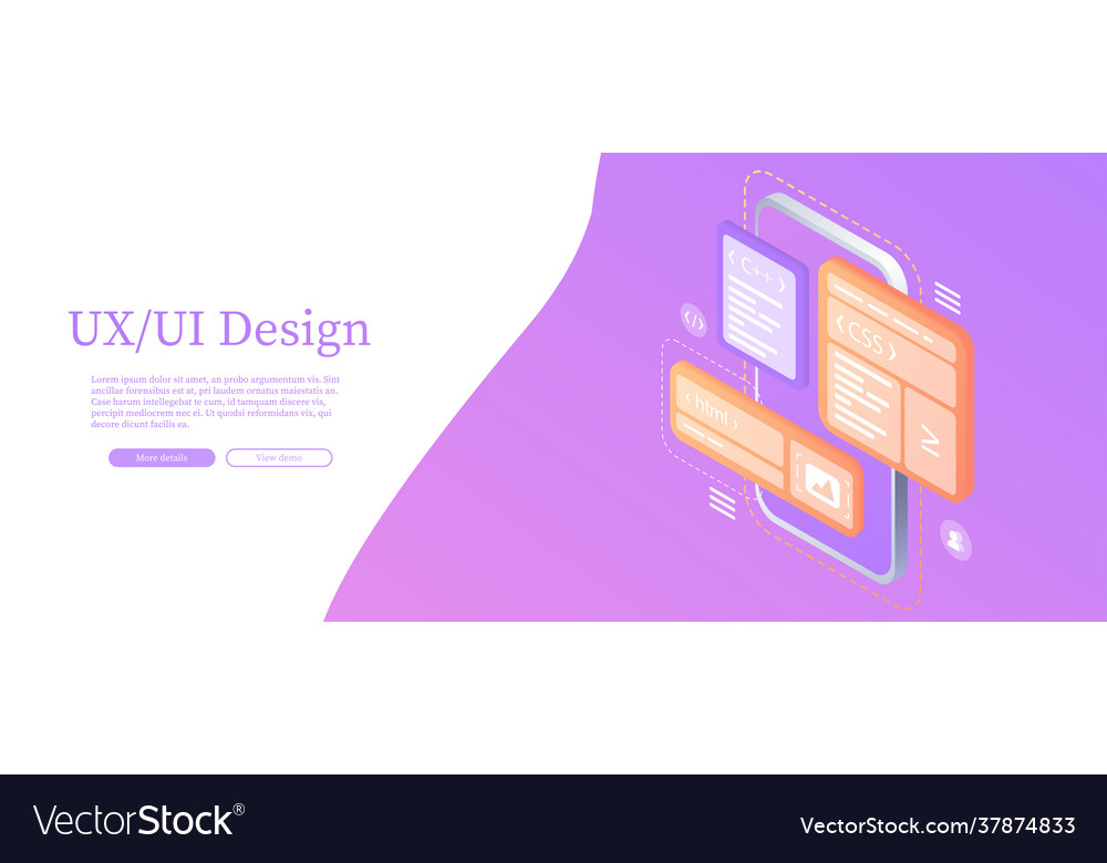 Creates a custom design for a application ui ux Vector Image
