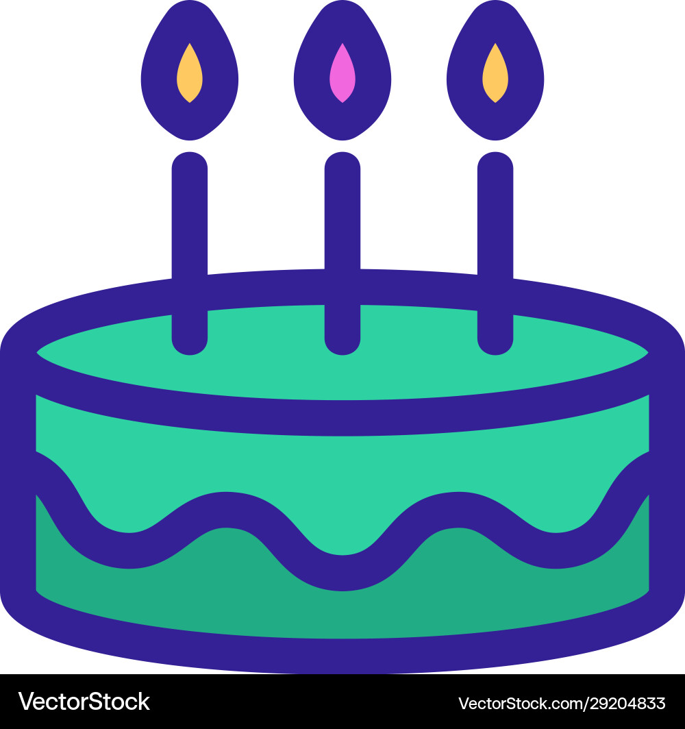 Festive cake icon isolated contour symbol Vector Image