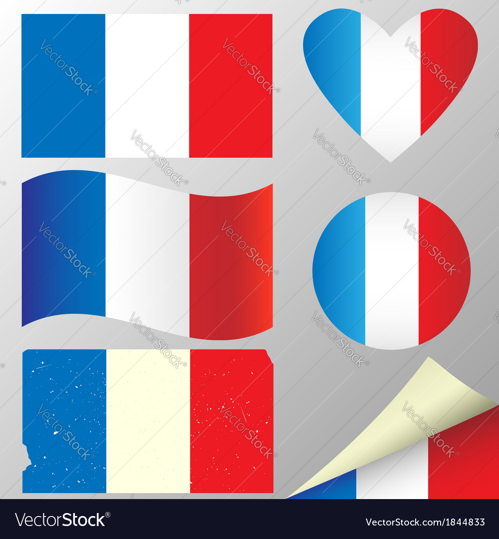 France flags set Royalty Free Vector Image - VectorStock