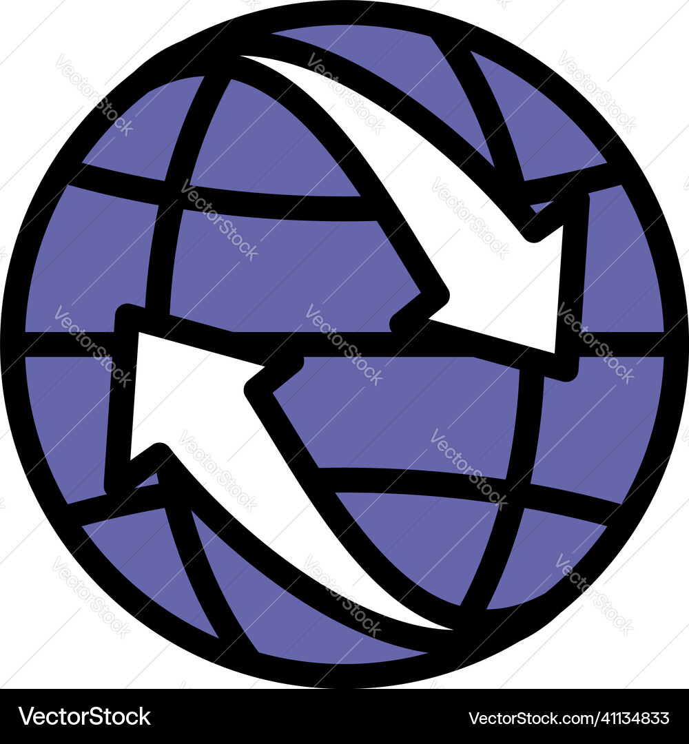 Icon of globe with arrows Royalty Free Vector Image