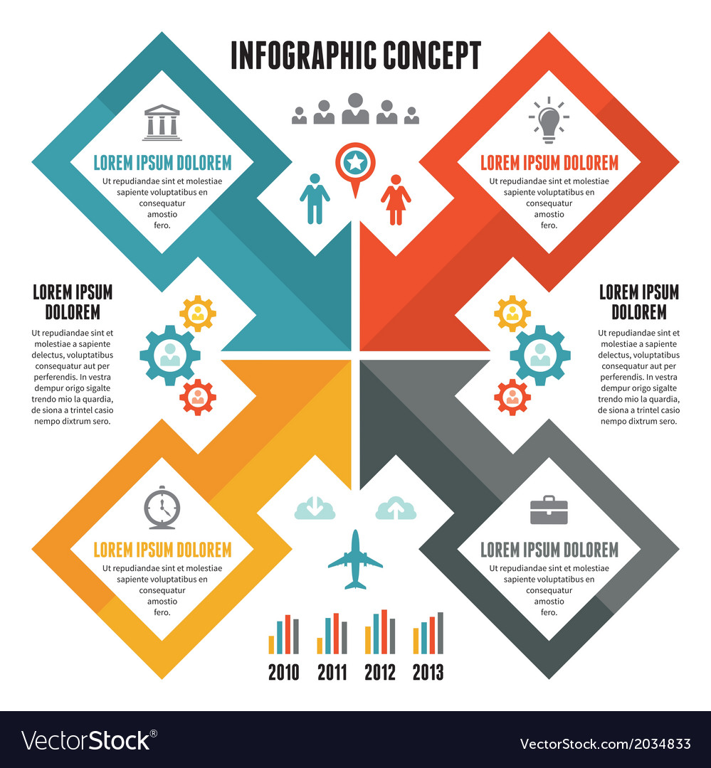 Infographic Concept - Scheme with Icons Royalty Free Vector
