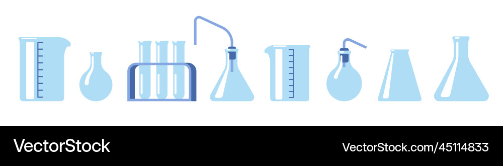 Laboratory glassware for medical scientific Vector Image
