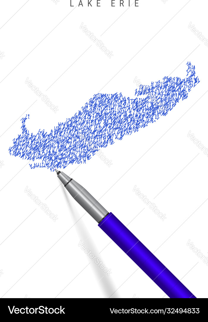Lake erie one great lakes sketch scribble Vector Image